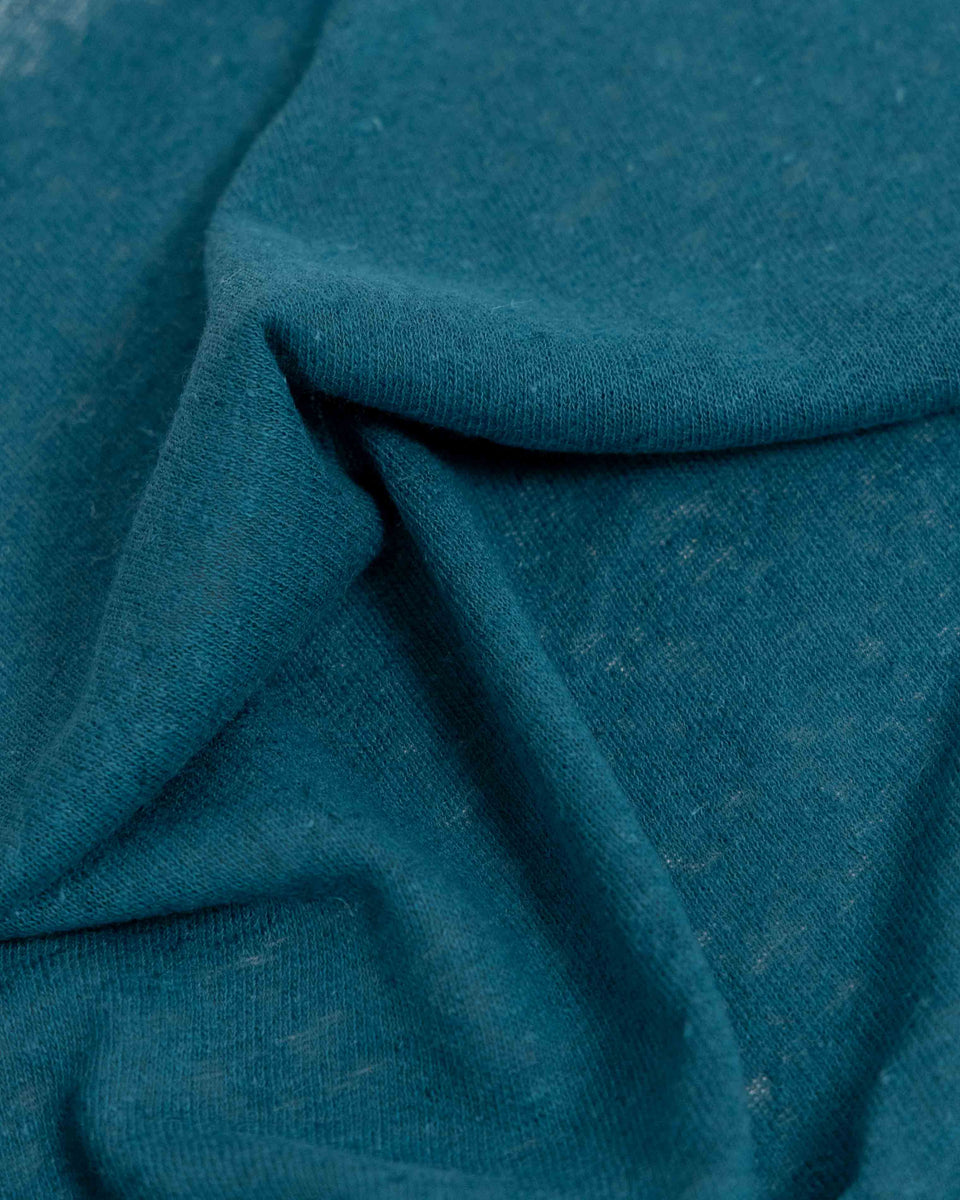 Deep Teal Organic Cotton & Linen Jersey – arkdefo